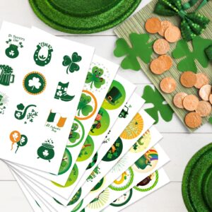 192PCS St.Patrick's Day Stickers Lucky Shamrock Clover Hat Irish Day Themed Sticker,Reward Stickers Kids Self-Adhesive Seals Labels Kids St.Patrick's Day Party Game Activities Favors Supplies Gifts