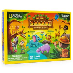 national geographic my first safari board game for kids 4-6 – animal game for kids & adults, cooperative fun perfect for family game night, kids board games, games for family night