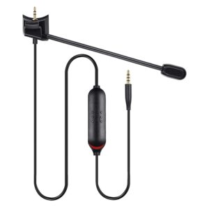 koffmon qc45 gaming mic, headphones replacement boom microphone audio cable volume control with mute switch for pc, laptop, ps4, ps5, xbox one controller