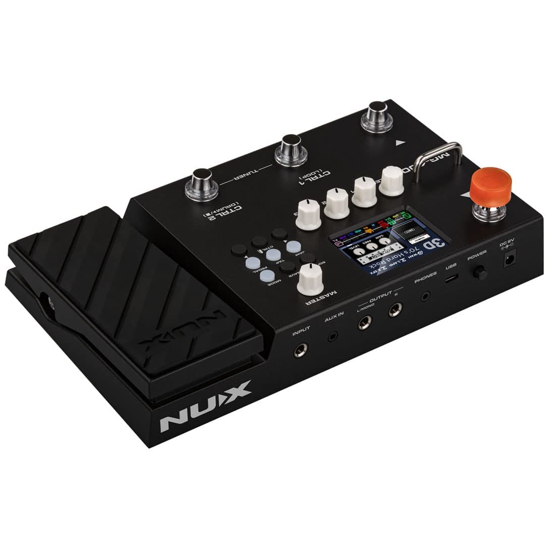 NUX MG-400 Multi Effects Pedal Bundle with 2 MXR Instrument Cables, 2 Patch Cables, 3.5mm Aux Cable and 6 Dunlop Picks