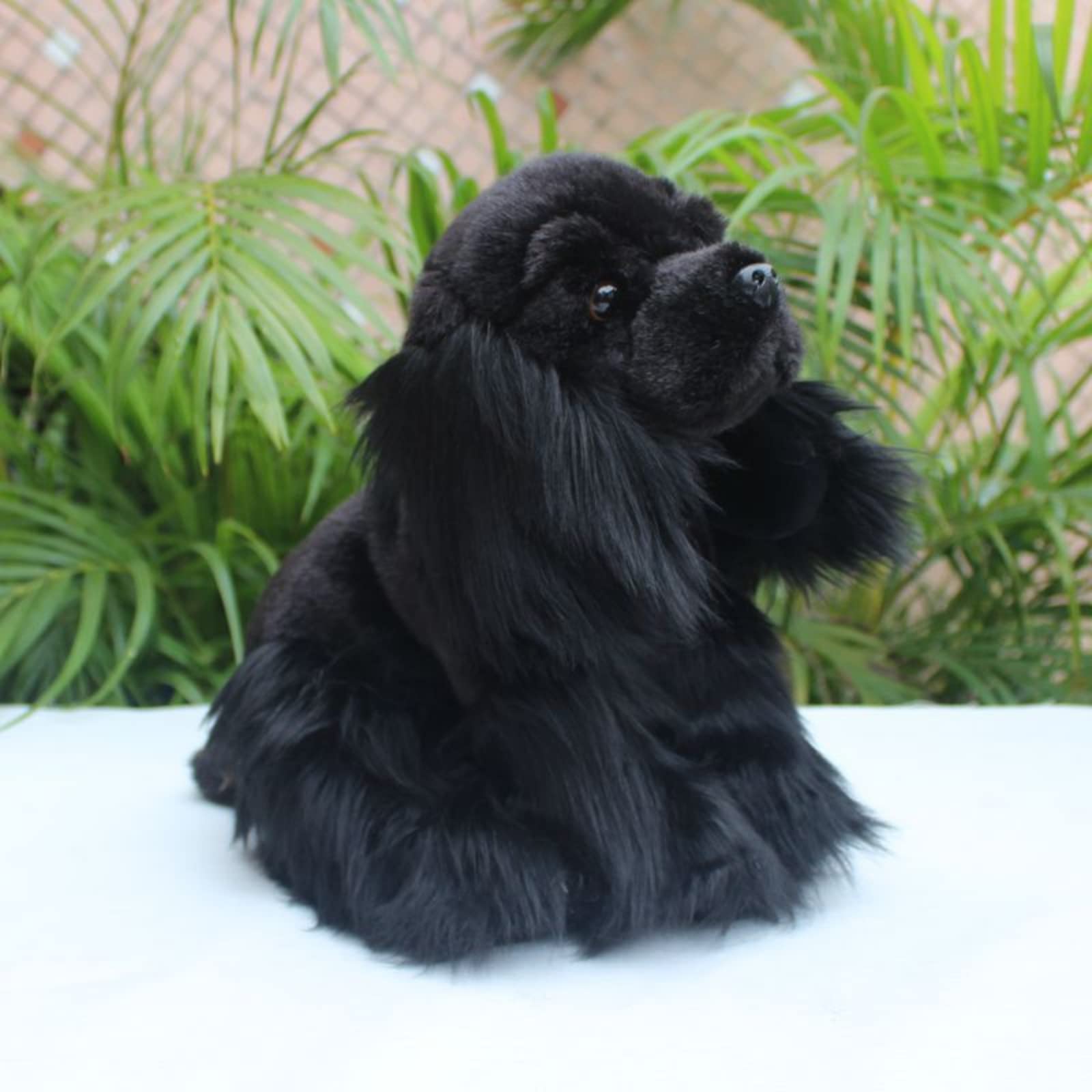 FRANKIEZHOU Realistic Cocker Spaniel Stuffed Animal-Black 10",Springer Spaniel Dog Plush Toy, Cocker Spaniel Gifts,Soft Durable, Toy for Boy,Girl Toys,Gifts for Kids,Home Decor,Hugging Toy