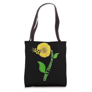 post kidney transplant survivor sunflower kidney recipient tote bag