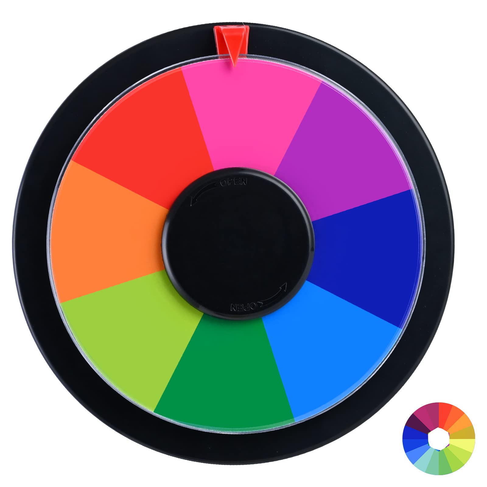 Delizon 8 Inch Color Prize Wheel, Double-Sided 8/16 Slot Spinning Wheel Fortune Game, Holiday Activities, Party, Classroom or Home Education