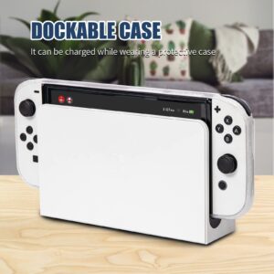 Switch OLED Glitter Case, Soft and Comfortable Switch OLED TPU Case with Cute Switch OLED Thumb Grips