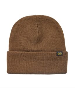 krooked skateboards beanie eyes clip cuff brown/yellow