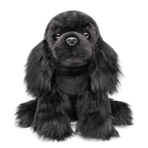 frankiezhou realistic cocker spaniel stuffed animal-black 10",springer spaniel dog plush toy, cocker spaniel gifts,soft durable, toy for boy,girl toys,gifts for kids,home decor,hugging toy