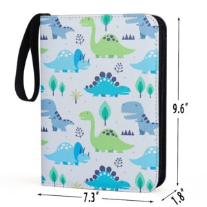 4 Pocket Trading Card Binder for 400 Cards,Dinosuar Pattern