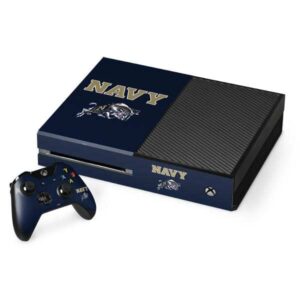 skinit decal gaming skin compatible with xbox one console and controller bundle - officially licensed college navy design