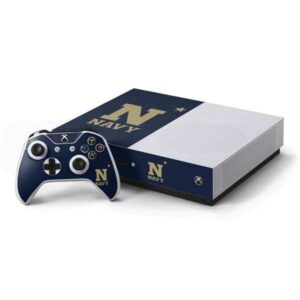 skinit decal gaming skin compatible with xbox one s console and controller bundle - officially licensed college united states naval academy design