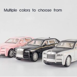 Metal Toy Cars of Rolls-Royce Phantom, 1:32 Scale Rolls-Royce Model Diecast Cars with Sound/Light/Pull Back, Rolls Royce Car Toy Gift for Christmas Newyear Birthday (1:32 Rolls Royce Phantom -White)