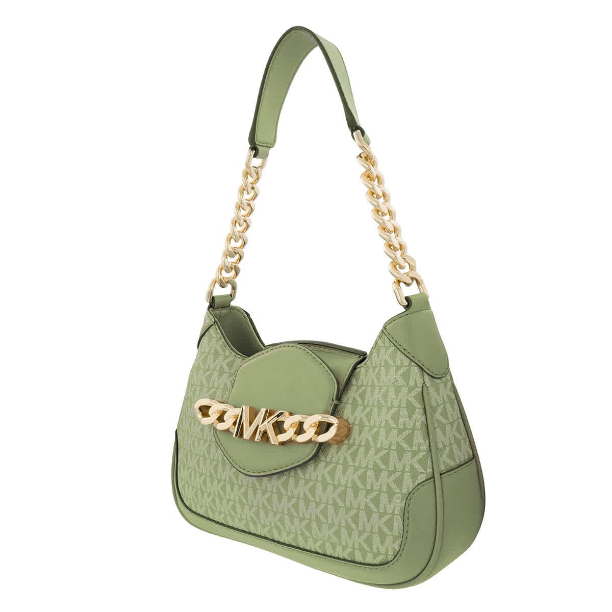 Michael Kors Signature Logo-print Small Hally Shoulder Bag - Light Sage