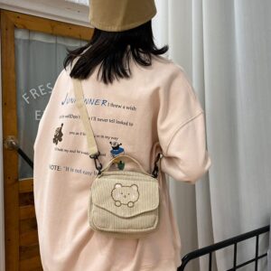 Crossbody Bag for Women Plush Soft Shoulder Messenger Bag Mini Small Flap Pocket Winter Purse for Student Girls