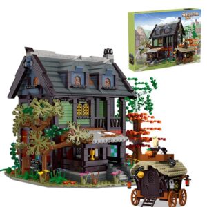 lovebrick 2710 pcs a frame cabin medieval inn architecture castle building blocks set model kit toy moc diy creative kid adult collection toy