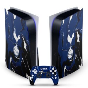 head case designs officially licensed tottenham hotspur f.c. marble logo art vinyl faceplate gaming skin decal compatible with sony playstation 5 ps5 disc edition console & dualsense controller