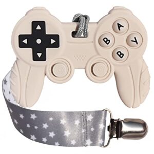 baby video game controller teether toy funny baby teething toys for babies gamer controller（white