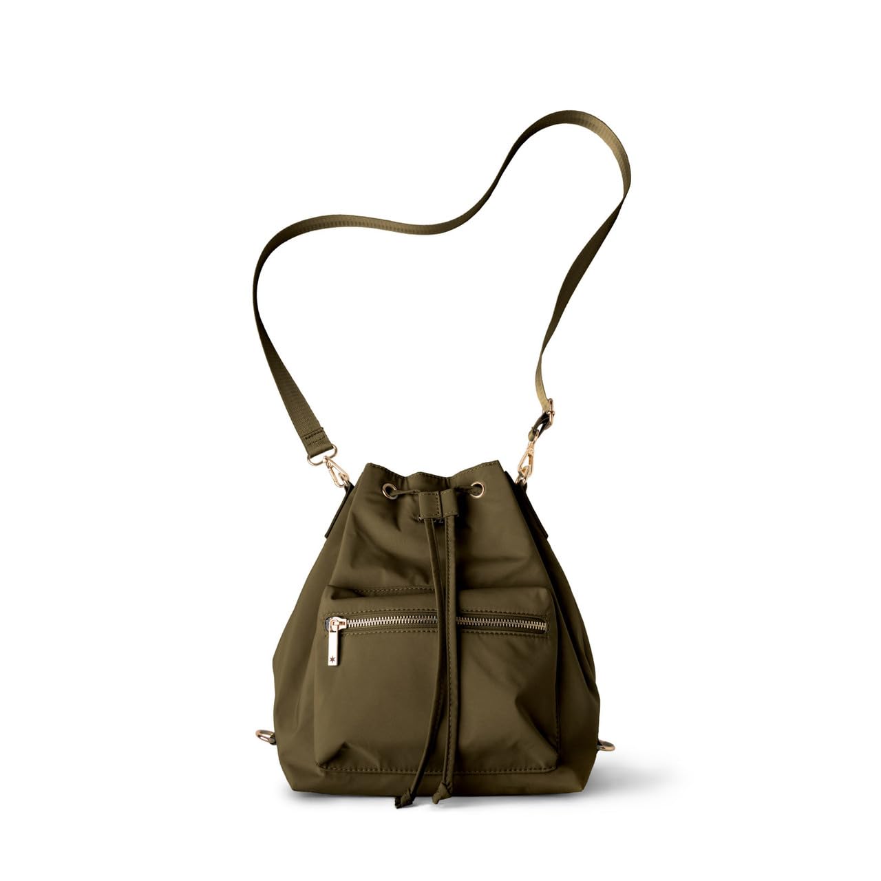 KEDZIE Aries Convertible Bucket Bag 3-Way Backpack Crossbody Strap Purse for Women - Olive