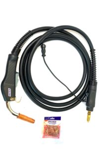 techniweld mig star 400amp 15ft mig gun tweco compatible with miller plug and contact tips bundle (.035)