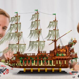 Addshiny The Flying Dutchman Caribbean Pirate Ship Model Building Blocks Kit, MOC Sailboat Model Set Construction Assembly Toy for Kids and Teens (3653 PCS)