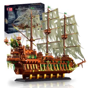 addshiny the flying dutchman caribbean pirate ship model building blocks kit, moc sailboat model set construction assembly toy for kids and teens (3653 pcs)