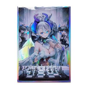 100pcs holographic flashing (arianna the labrynth servant) top loading trading card sleeves deck protector for yugioh/japanese sized cards 63x90mm