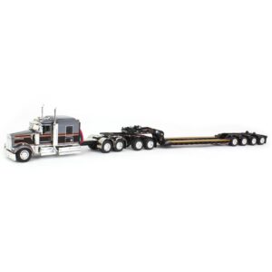 dcp 1/64 kenworth w900l 86" aerodyne w/ 320" frame, lowboy, booster & flip axle 60-1500