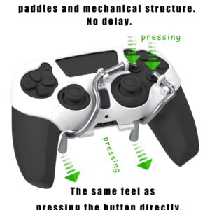 EXknight Leverback V2 Paddles Attachment, Back Buttons Adapter for PS5 Controller | Fit with Thumb Grips (White)