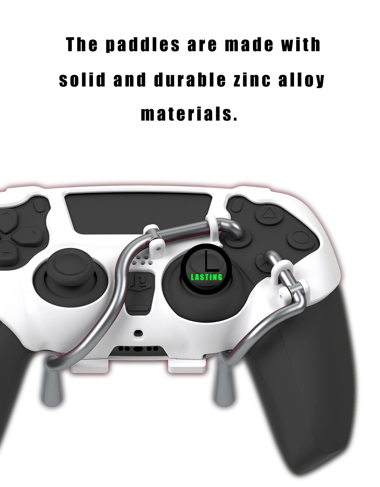 EXknight Leverback V2 Paddles Attachment, Back Buttons Adapter for PS5 Controller | Fit with Thumb Grips (White)