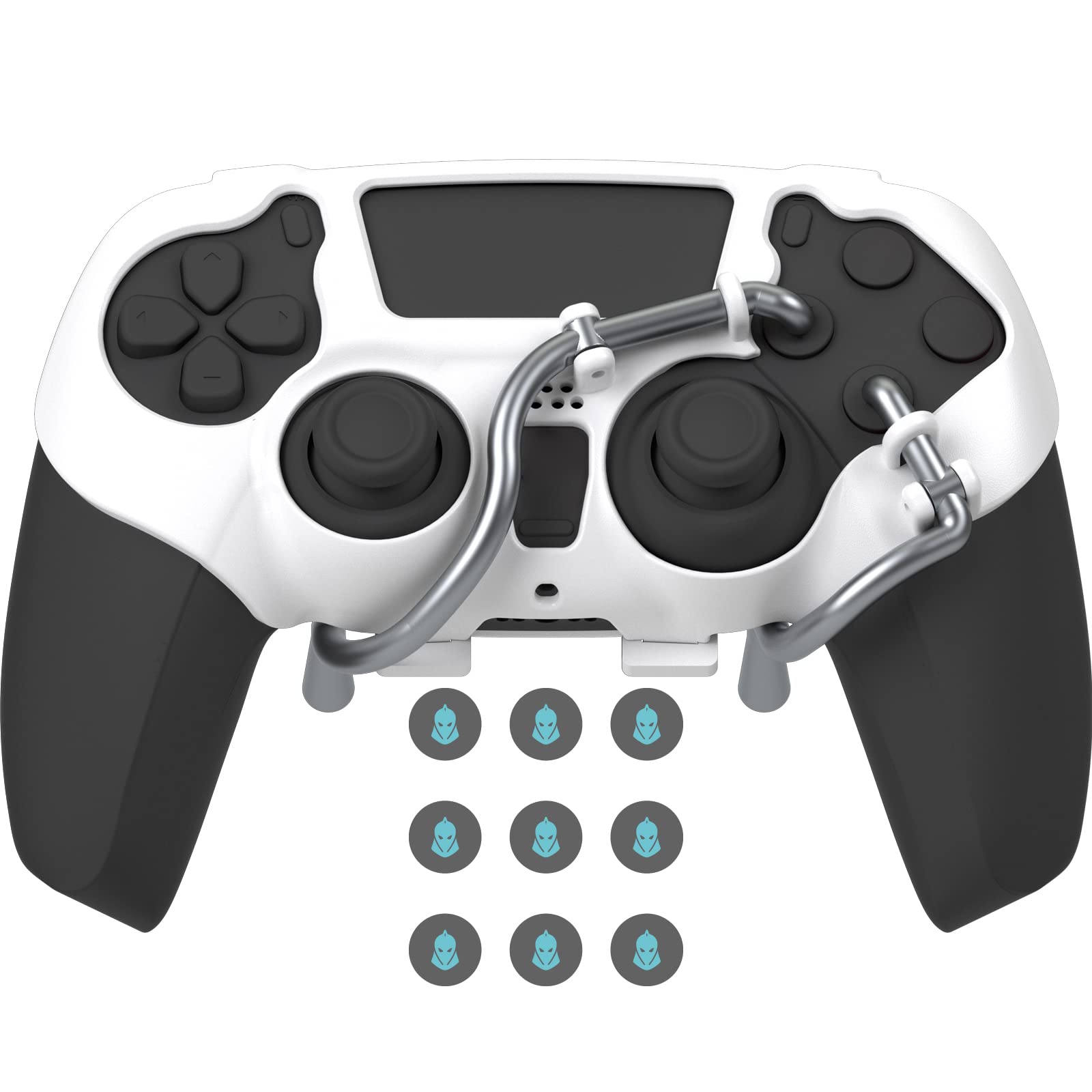 EXknight Leverback V2 Paddles Attachment, Back Buttons Adapter for PS5 Controller | Fit with Thumb Grips (White)