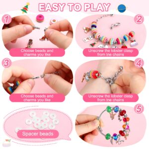 Daplibo 2024 Newest 150 Pcs Charm Bracelet Making Kit, Kids Jewelry Making Kit for Girls Toys, DIY Crystal Bracelet Set for Girls Birthday Gifts, Cool Arts and Crafts for Kids Girls Ages 6 7 8-12