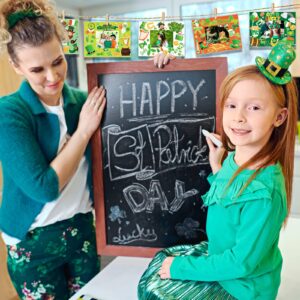 Tinlade St. Patrick's Day Craft Kit, 24 Pack DIY Picture Frames, 12 Sheets Stickers, Shamrock Theme for Kids & Adults