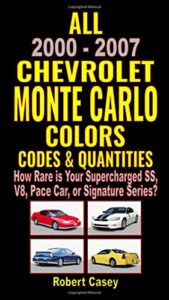 all 2000-2007 chevrolet monte carlo colors, codes & quantities: how rare is your supercharged ss, v8, pace car, or signature series?