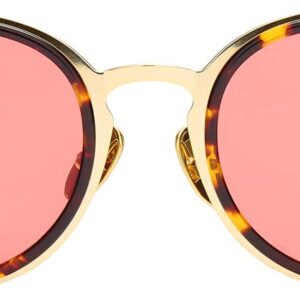 Coco and Breezy Cornell Round Sunglasses, 101/Gold/Invigorating Red, 47mm, 22mm, 145mm