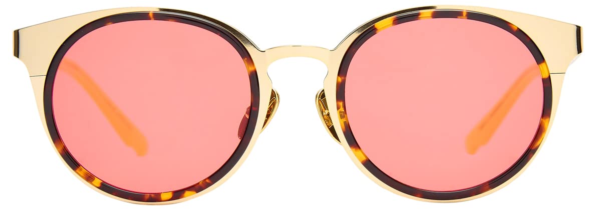 Coco and Breezy Cornell Round Sunglasses, 101/Gold/Invigorating Red, 47mm, 22mm, 145mm