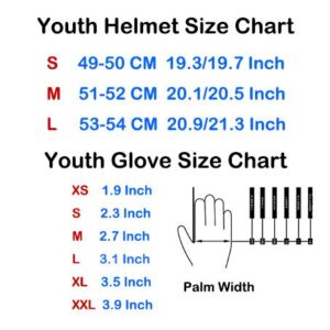 Martian Youth Kids Motocross Helmet ATV Dirt Bike BMX MX Helmet + Goggles + MG Youth Green Glove Bundle: Spider Green