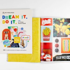 Free Period Press Kids Vision Board Book, Dream It Do It 300+ Words & Images in All Categories, for Visualizing Your Dreams & Goals, Fun, Easy, Age Appropriate Pictures for Collage Making