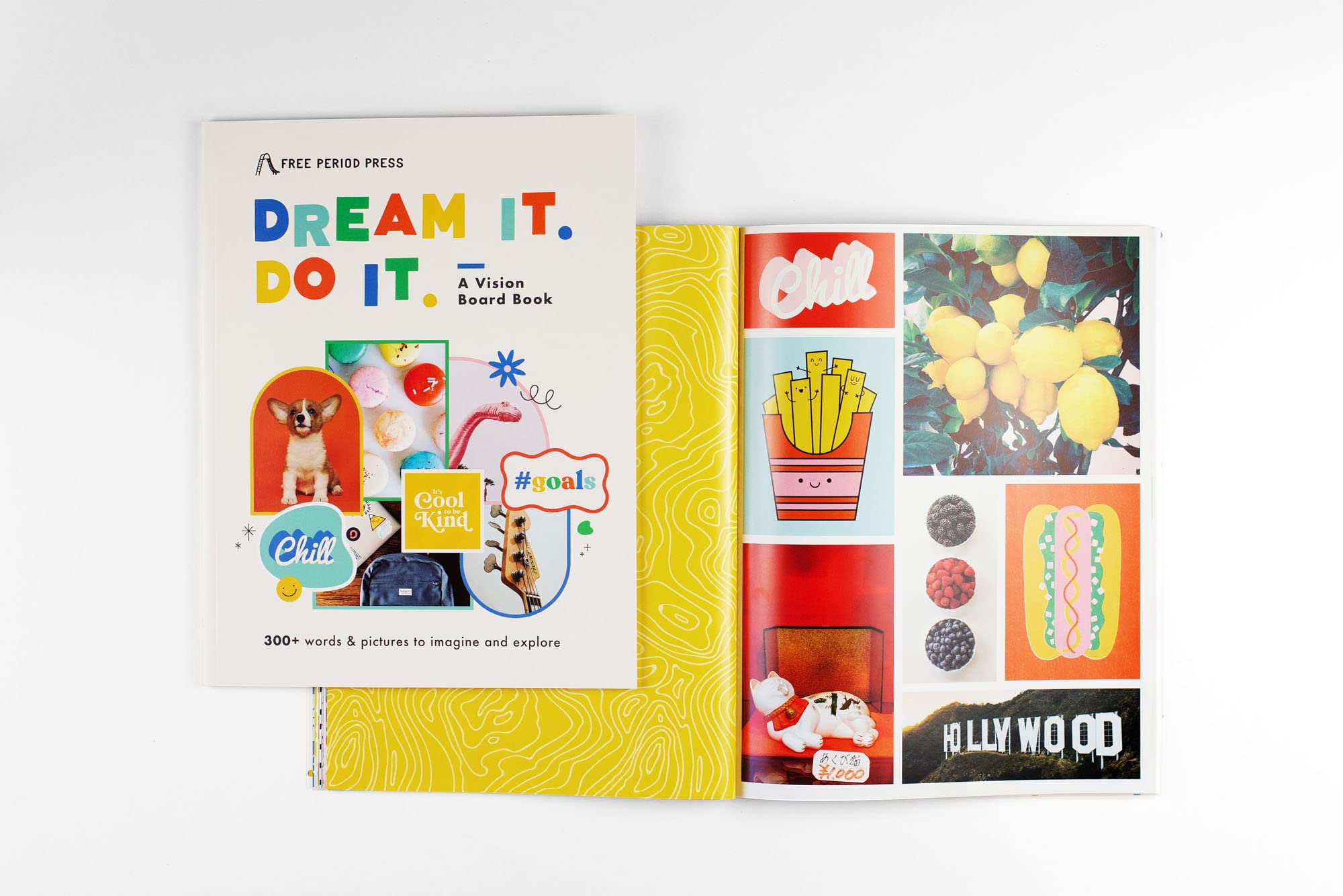 Free Period Press Kids Vision Board Book, Dream It Do It 300+ Words & Images in All Categories, for Visualizing Your Dreams & Goals, Fun, Easy, Age Appropriate Pictures for Collage Making