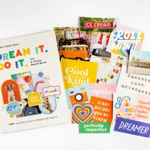 Free Period Press Kids Vision Board Book, Dream It Do It 300+ Words & Images in All Categories, for Visualizing Your Dreams & Goals, Fun, Easy, Age Appropriate Pictures for Collage Making