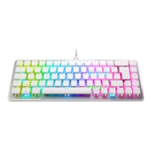 roccat vulcan ii mini jp iso gaming keyboard, wired white/white, optical, linear mini (65%), rgb, windows 7 or later