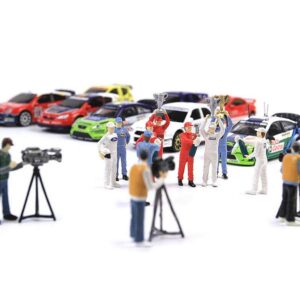 predolo 5Pcs 1/64 Scale Model Race Car Figures Playground Scenery Kits Kids Toys, Red, as described