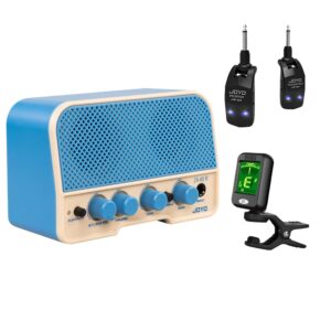 joyo ja-02 ii small practice guitar amplifier and jw-03 wireless guitar system with jt-09 tuner