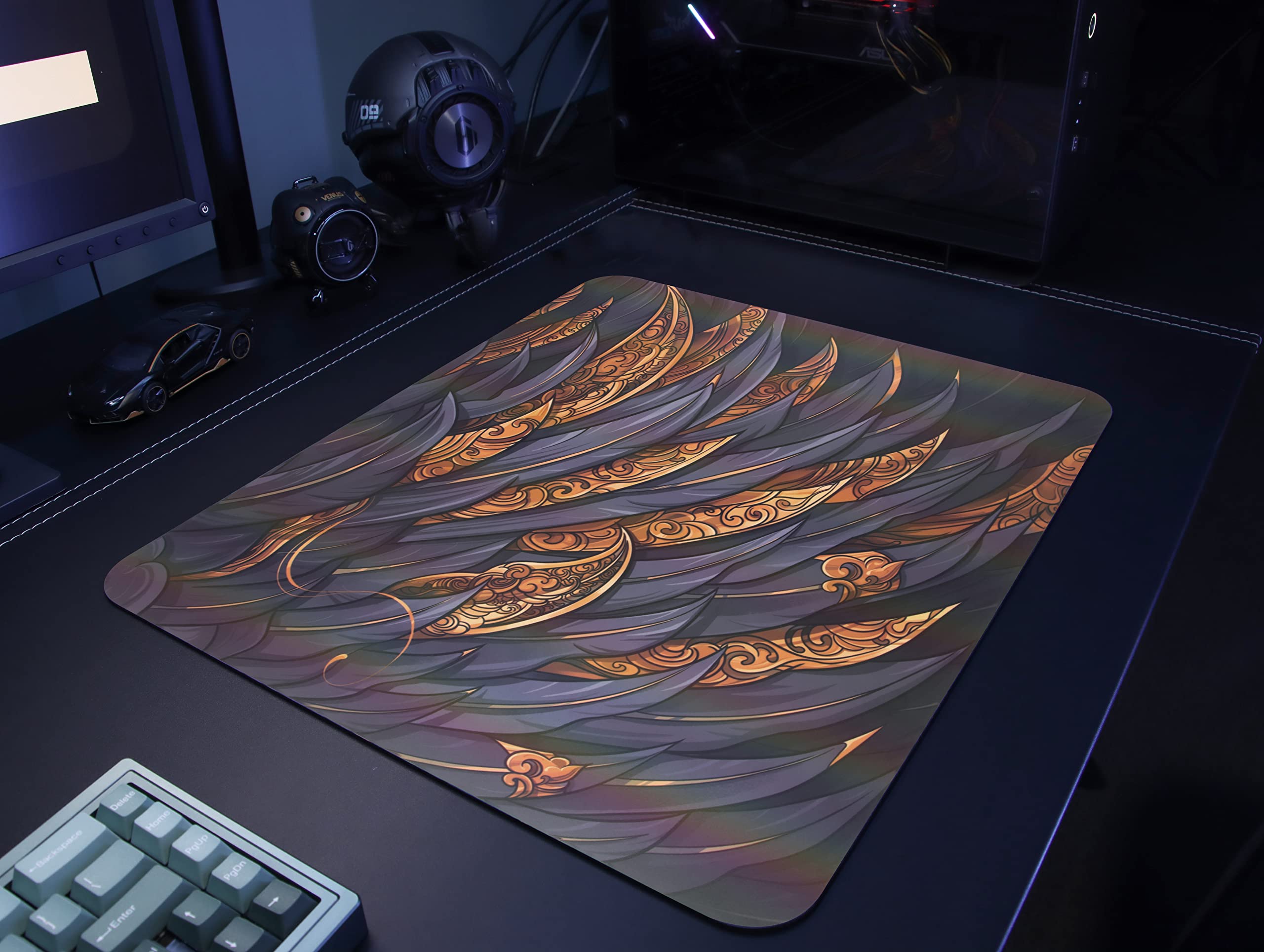 Esports Tiger Esptiger WuXiang X Gaming Mouse Pad - Large (480 x 400 x 3mm) - Non-Slip Rubber Base, Rainbow-Pearl Film