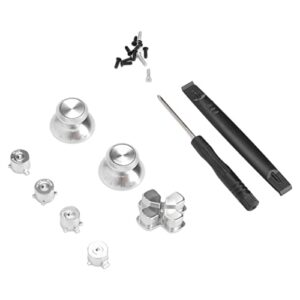 game controller buttons replacement kit, practical concave and convex design d pad replacements kits comfortable reduce thumb fatigue for game controller (silver)