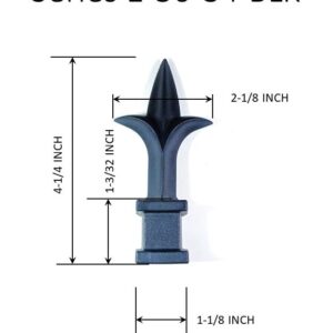 Retrospec Creations 100 Each for 3/4" Plastic Finial Tops for Iron Picket Fence Triad Spear - #50-34