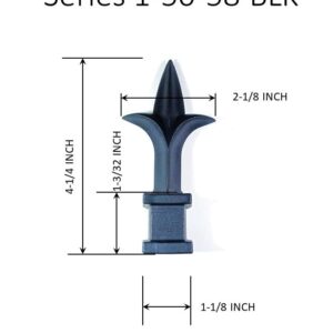 Retrospec Creations 100 Each for 5/8” Plastic Finial Tops for Iron Picket Fence Triad Spear – #50-58