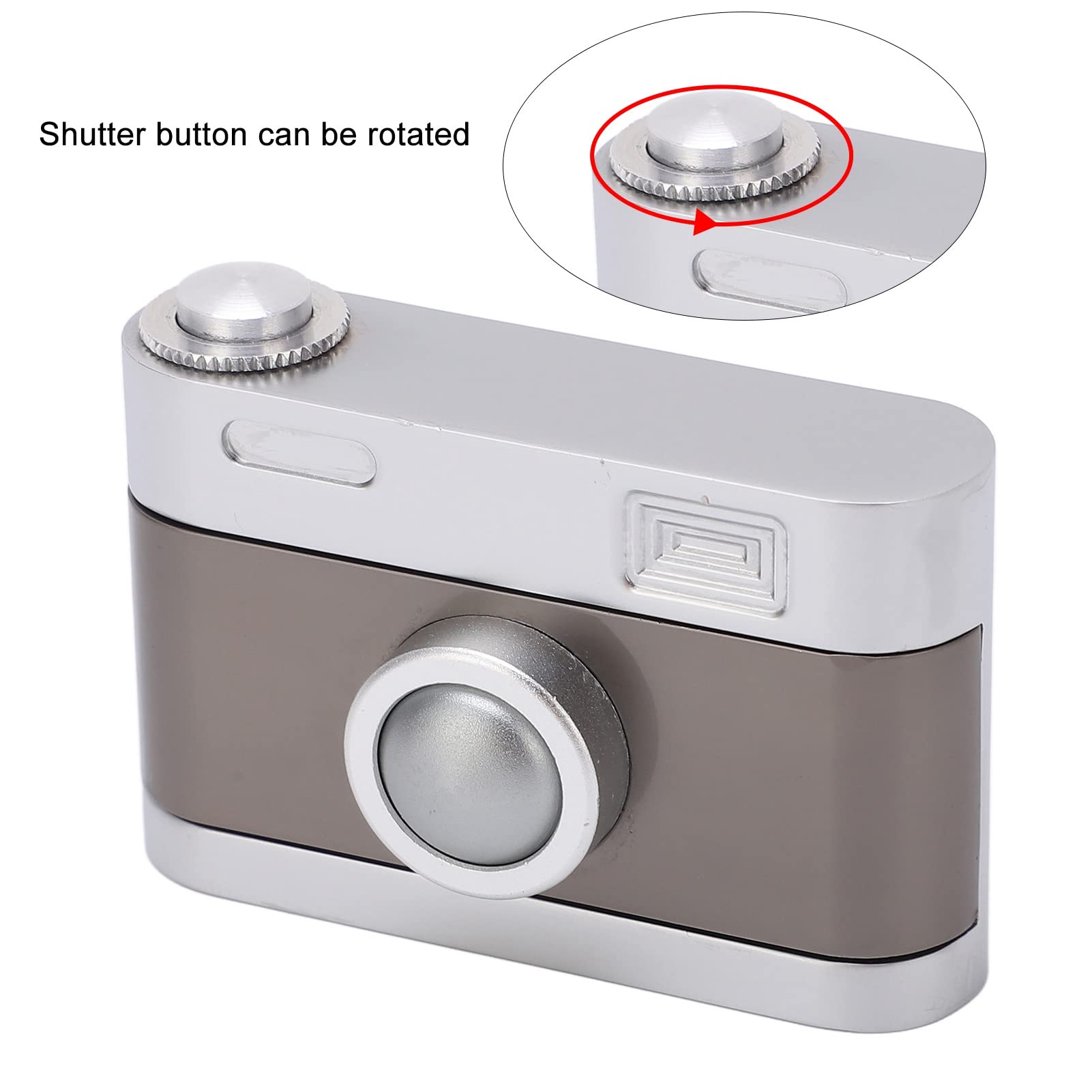 Estink Camera Shaped Metal ADHD Push Slider Toy, Metal Push Card Fidget Slider, Camera Shaped ADHD Push Slider Toy Office Desk Toys Gifts for Adults Kids Students Teens