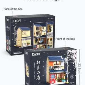 MISINI C66010W Japanese Tea House Building Blocks Set, MOC CaDA Bricks Street View House Building Kit with Lighting Set, Awesome Building Toys Gift for Kids and Adults, New 2023 (1200 pcs)