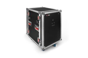 gator cases g-tour touring style ata road rack case with dual fold-out side tables & casters; 16u rack (gtour16u-tbl)