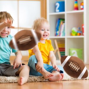 Harrycle 3 Pcs Football Plush Pillow Stuffed Sports Balls Football Room Decor for Boys Kids Teens Decorations, 7.87 Inch