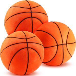 harrycle 3 pcs basketball plush pillow stuffed sports balls basketball room decor for boys kids teens decorations, 7.87 inch