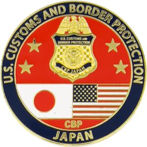 leo challenge coins el12-015 cbp japan attache tokyo embassy border patrol field ops international affairs